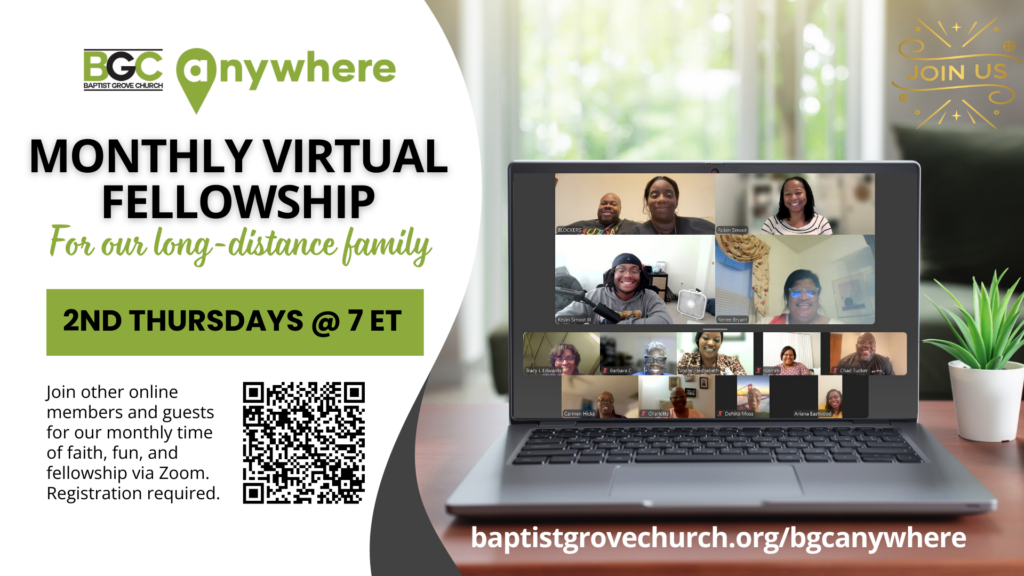 BGC Anywhere Virtual Fellowship - Baptist Grove Church